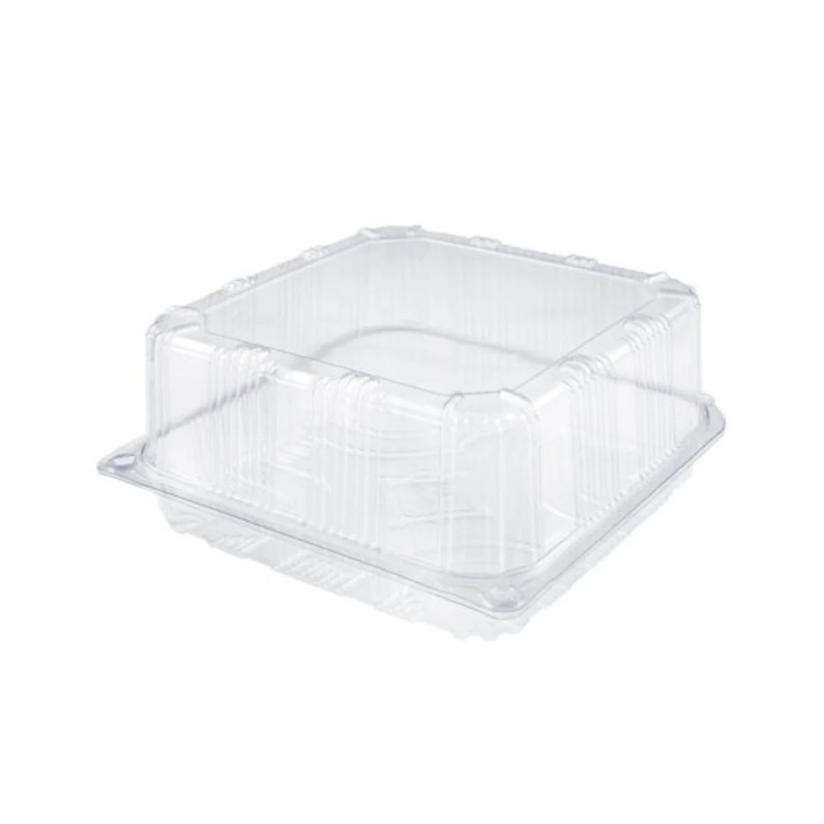 Kvadratna posodica s pritrjenim pokrovom za pecivo - Almima Embal d.o.o.